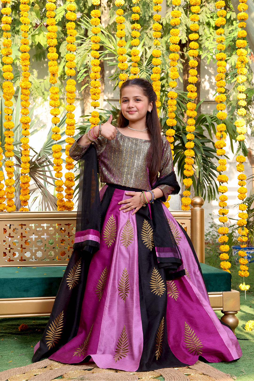 Moonlight & Raw Silk Lehenga Choli | SHENDI | L3135 – SANA'S