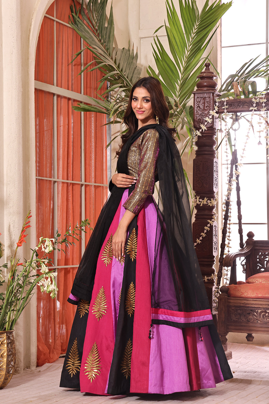 Moonlight & Raw Silk Lehenga Choli | SHENDI | L123135 – SANA'S