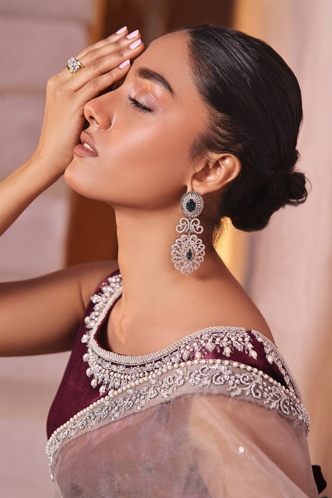 Embroidered Velvet & Organza Luxury Saree | New Arrivals | SR202322 ...