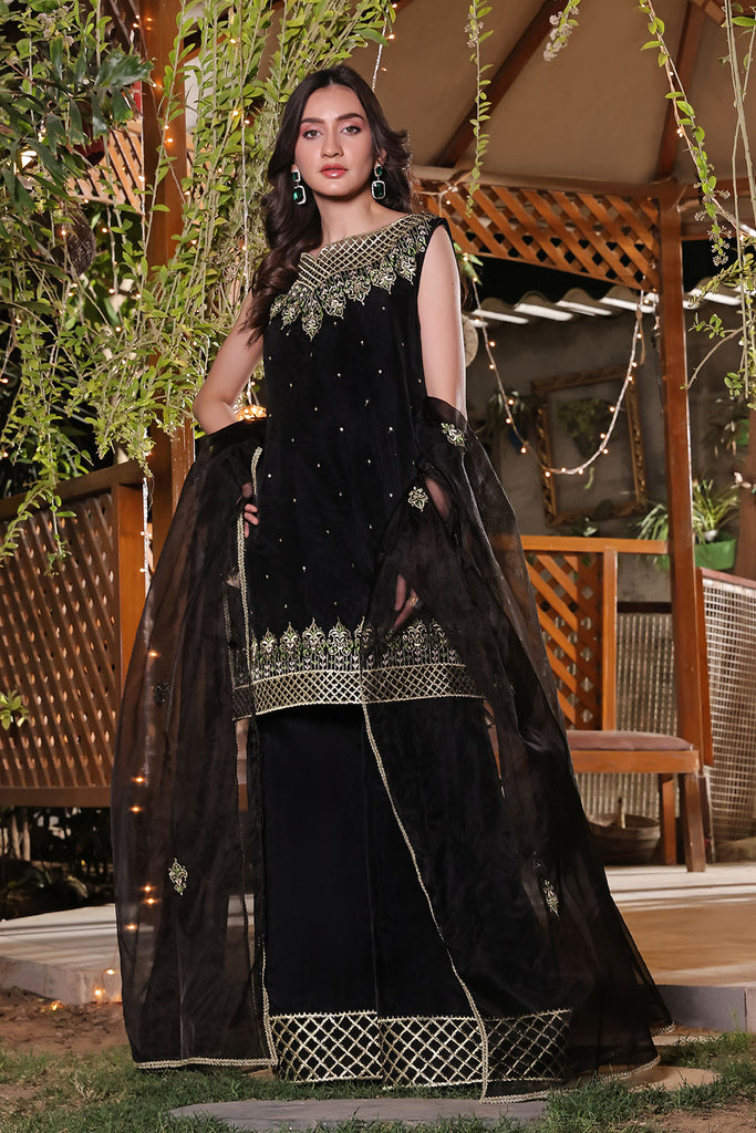 Zari Embroidered Plazo Suit | New Arrivals | P202347 – SANA'S