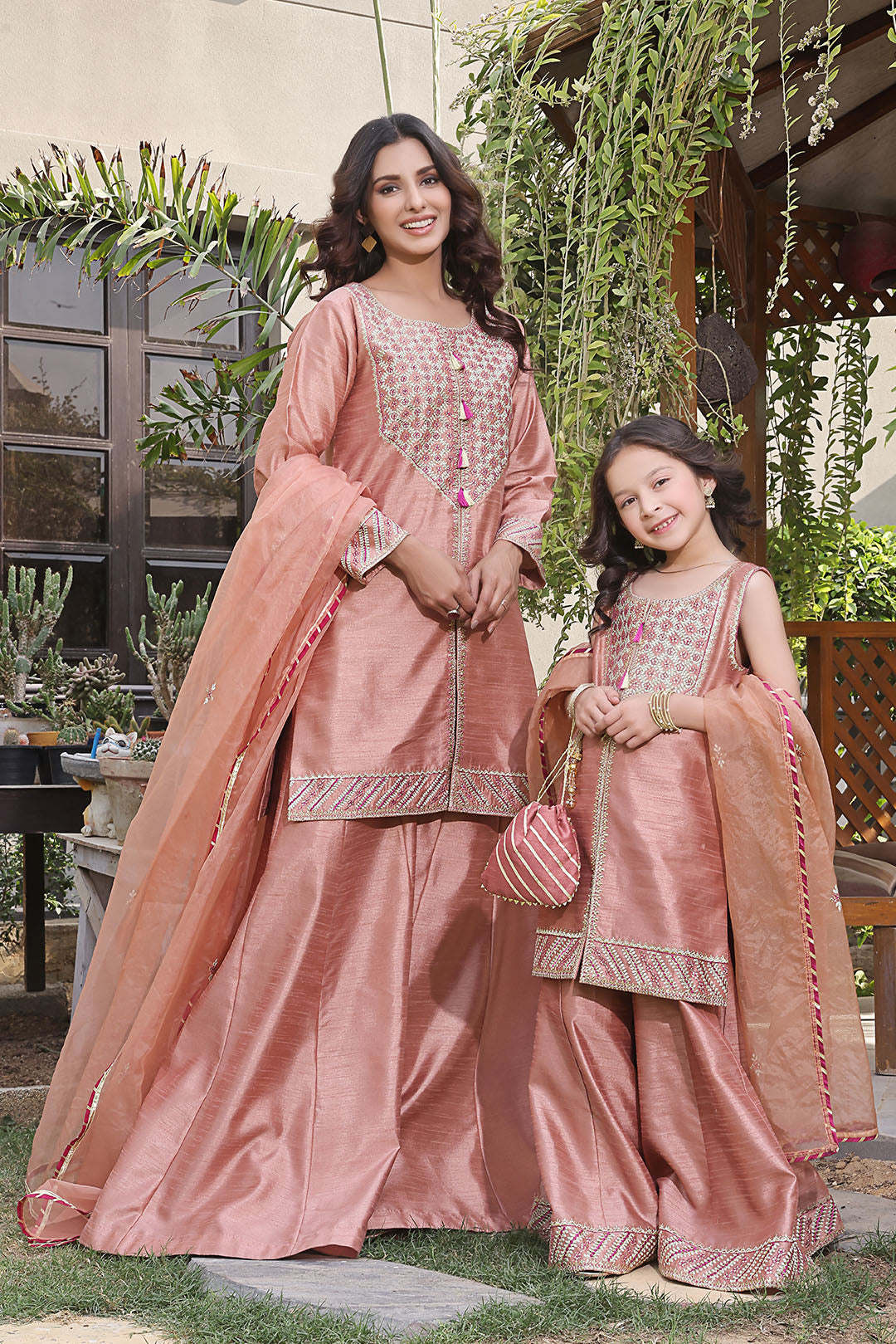 Embroidered Raw Silk Plazo Suit | New Arrivals | P3214 – SANA'S