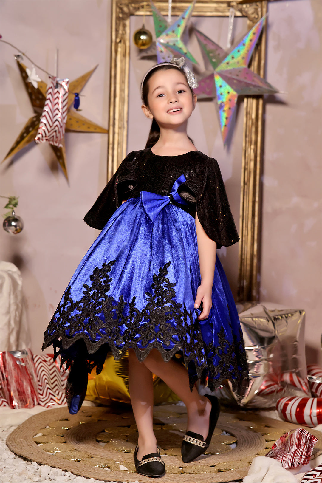 Sequins & Velvet Embroidered Frock | Winter Festive | F2319 – SANA'S