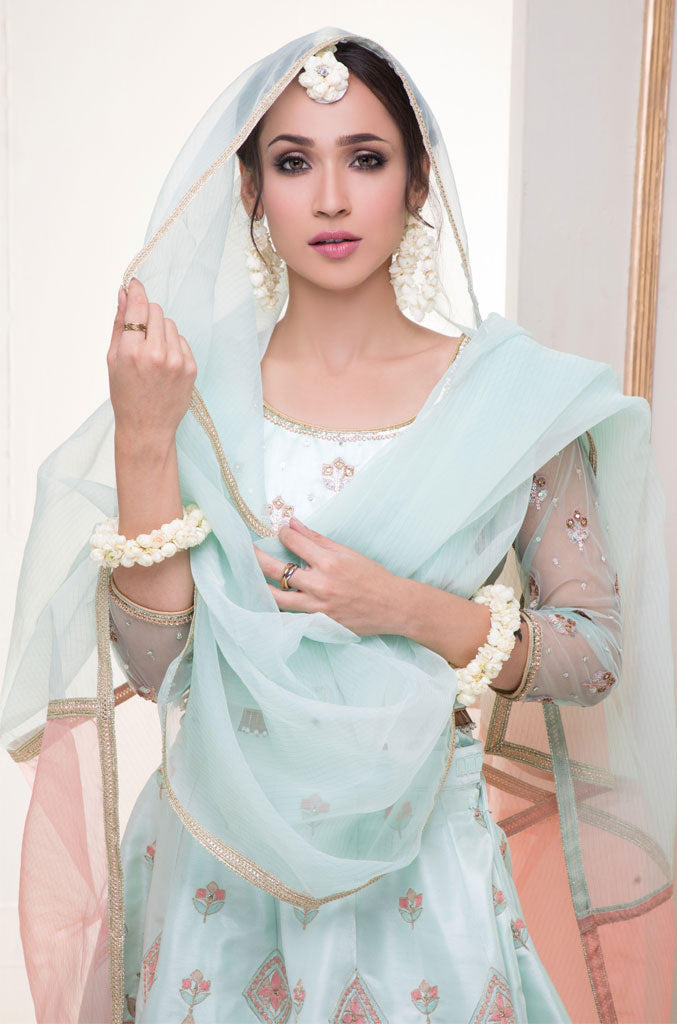 Aari Handwork Embroidered Taffeta Lehenga Choli | SHAHIZAIB Vol 2 | L2 ...