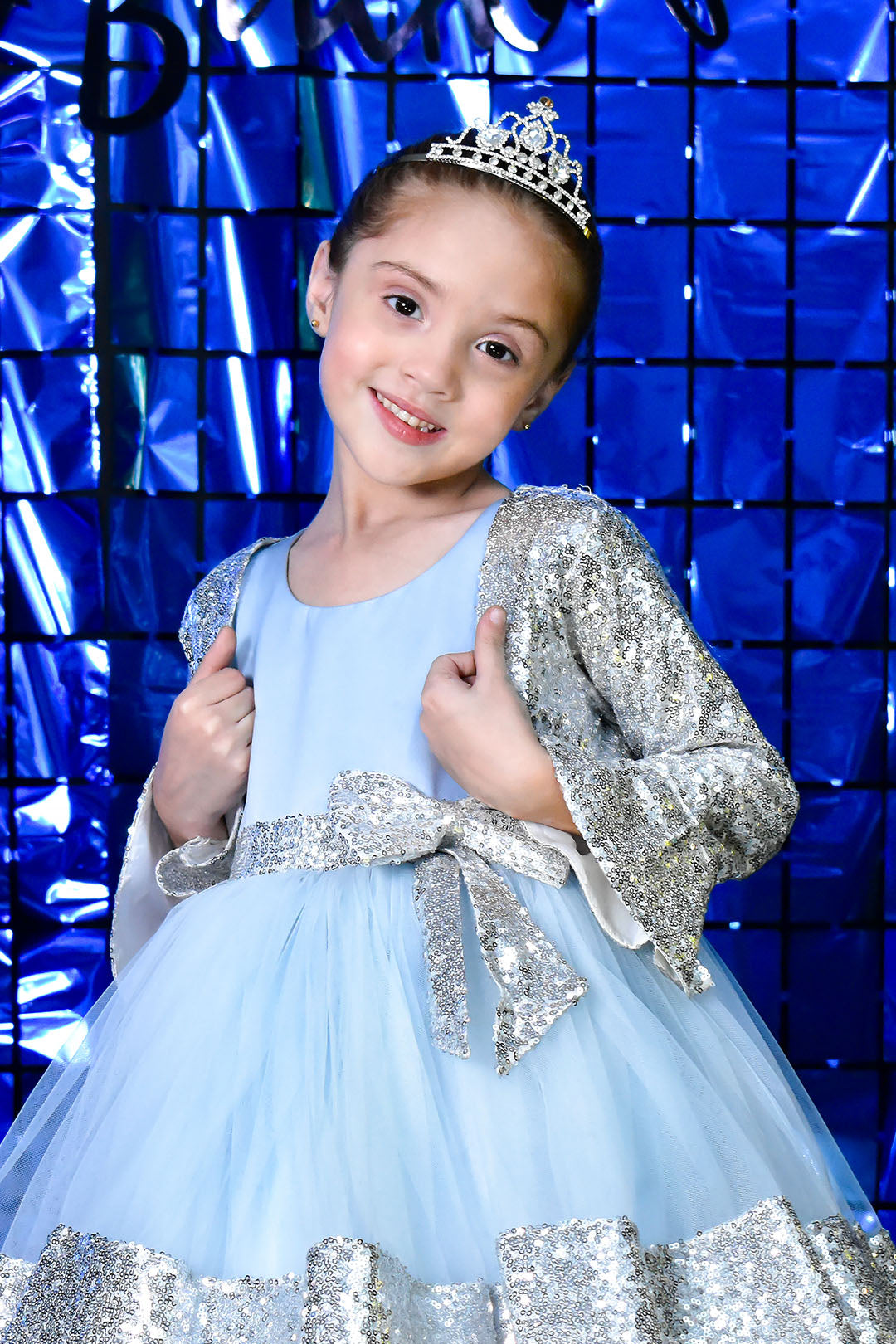 Double Layer Contrasting Sequins Net Cape Frock | BIRTHDAY BASH | F218 ...