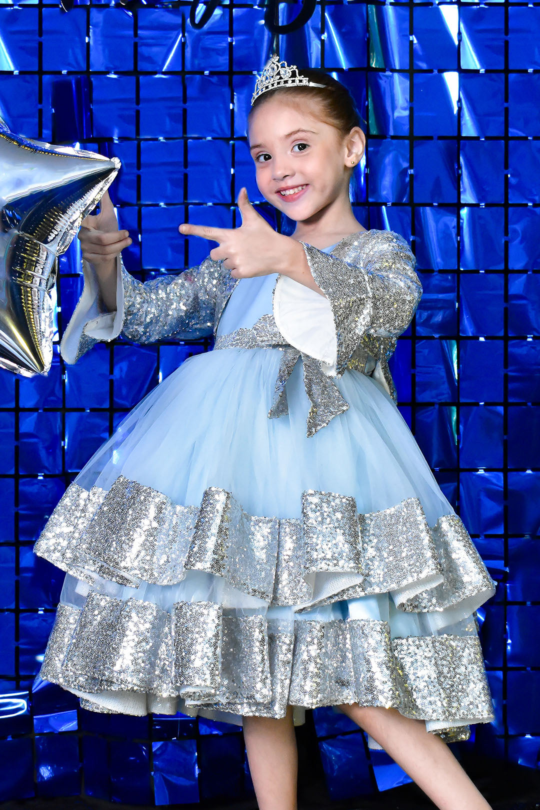 Double Layer Contrasting Sequins Net Cape Frock | BIRTHDAY BASH | F218 ...