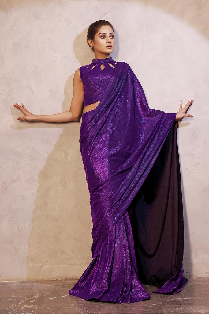 Solid Moonlight Saree with Cut Work Top | COCKTAIL | SR202237 – SANA'S