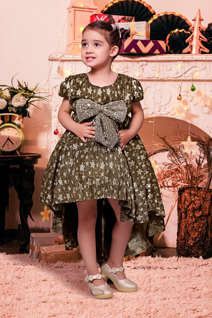 Shimmer Star Metallic Crinkle Frock | Winter Festive | F2197 – SANA'S